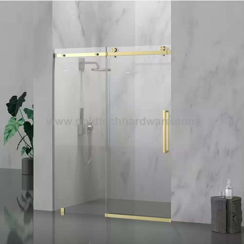 Sliding Shower Door Kit SSDK002-Brass PVD - Buy Golden PVD sliding door ...